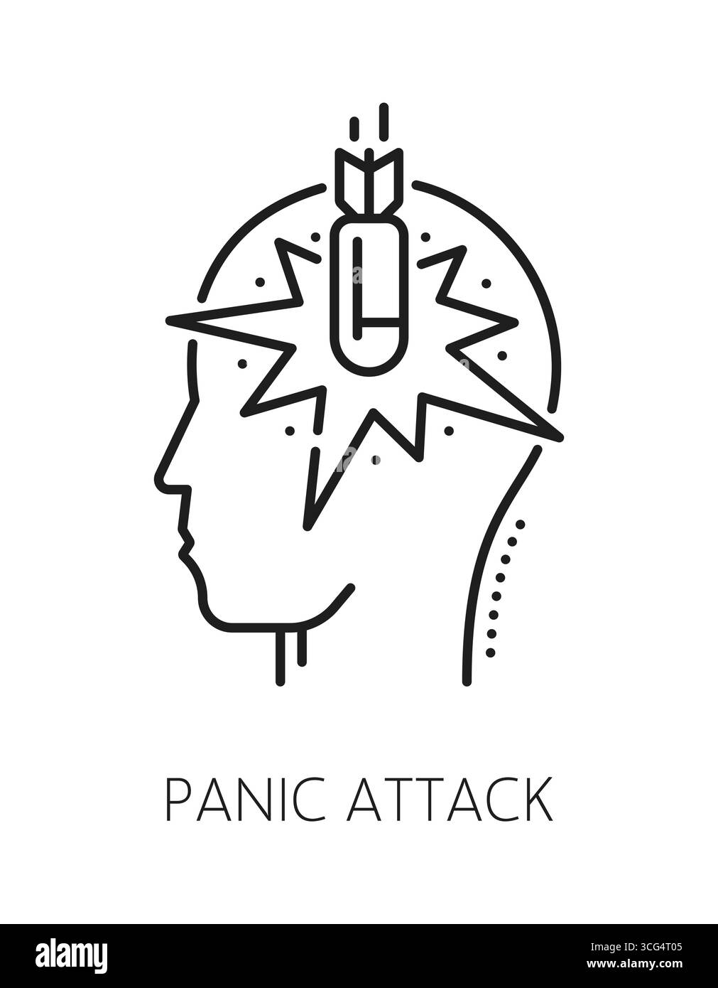 Mental panic attack icon Black and White Stock Photos & Images - Alamy