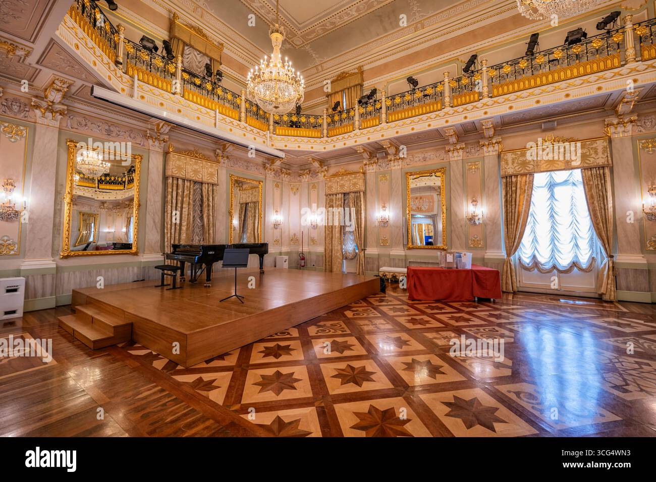 The Sala Grande - Ballroom in Teatro La Fenice opera house interior in ...
