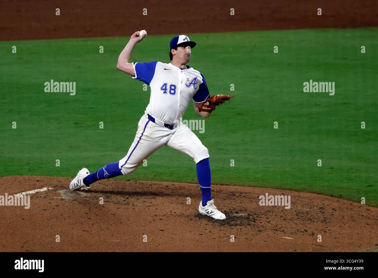 Atlanta Braves pitcher Cal Quantrill throws during the fifth inning of ...