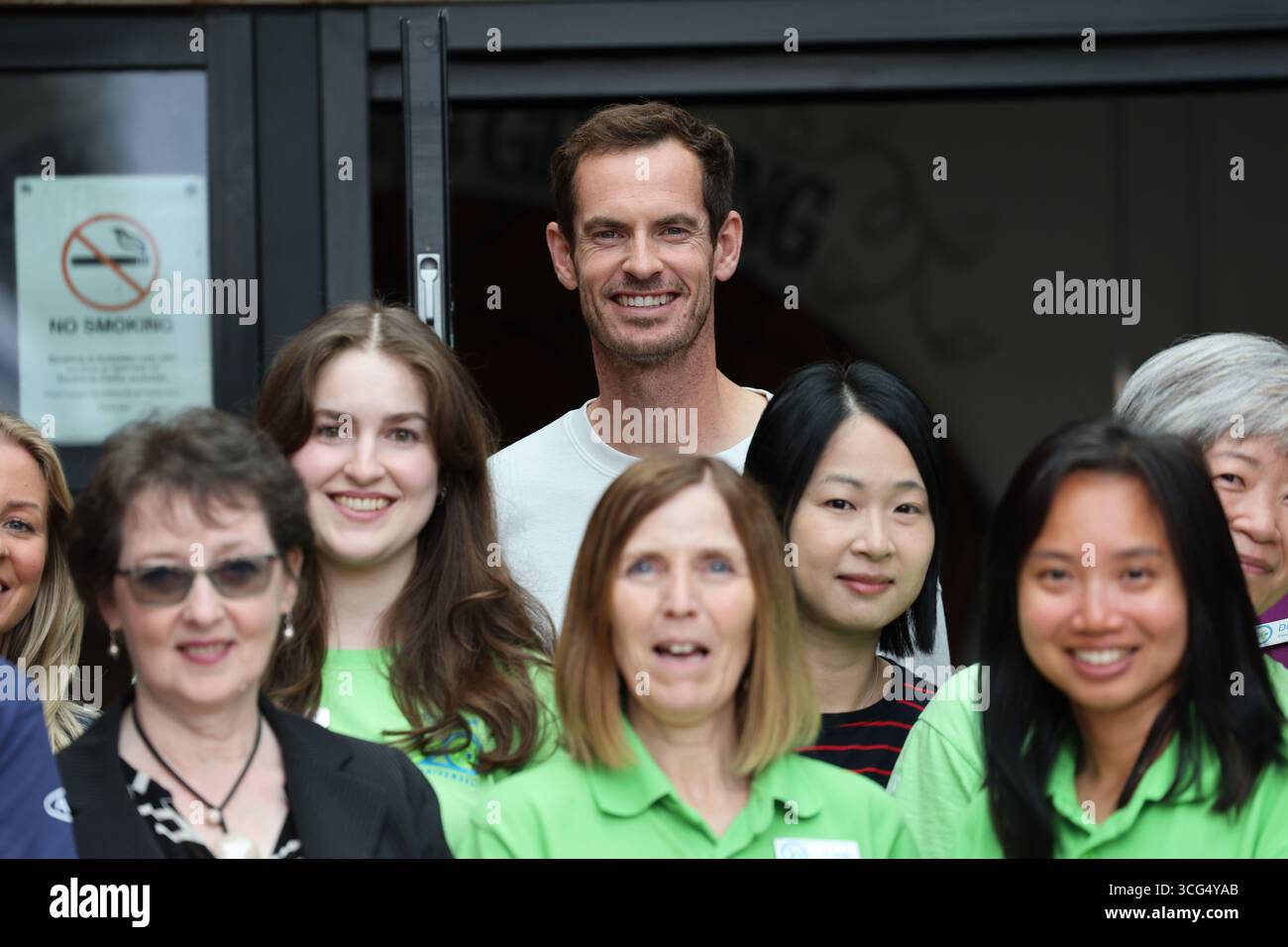 EMBARGOED TO 1700 TUESDAY AUGUST 26 Tennis star Andy Murray takes a ...