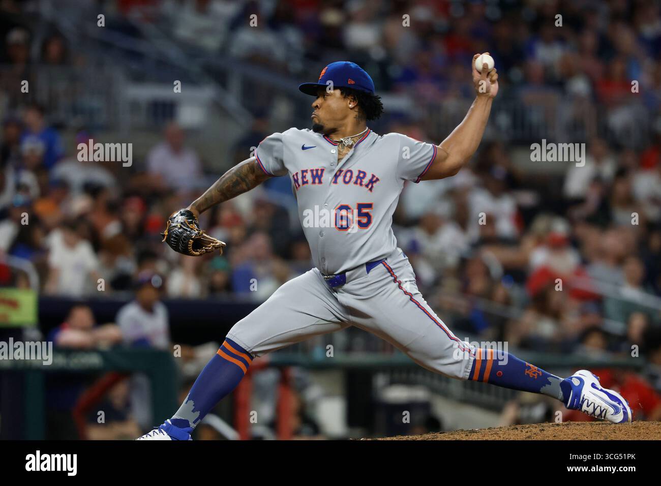 New York Mets pitcher Gregory Soto throws during the seventh inning of ...