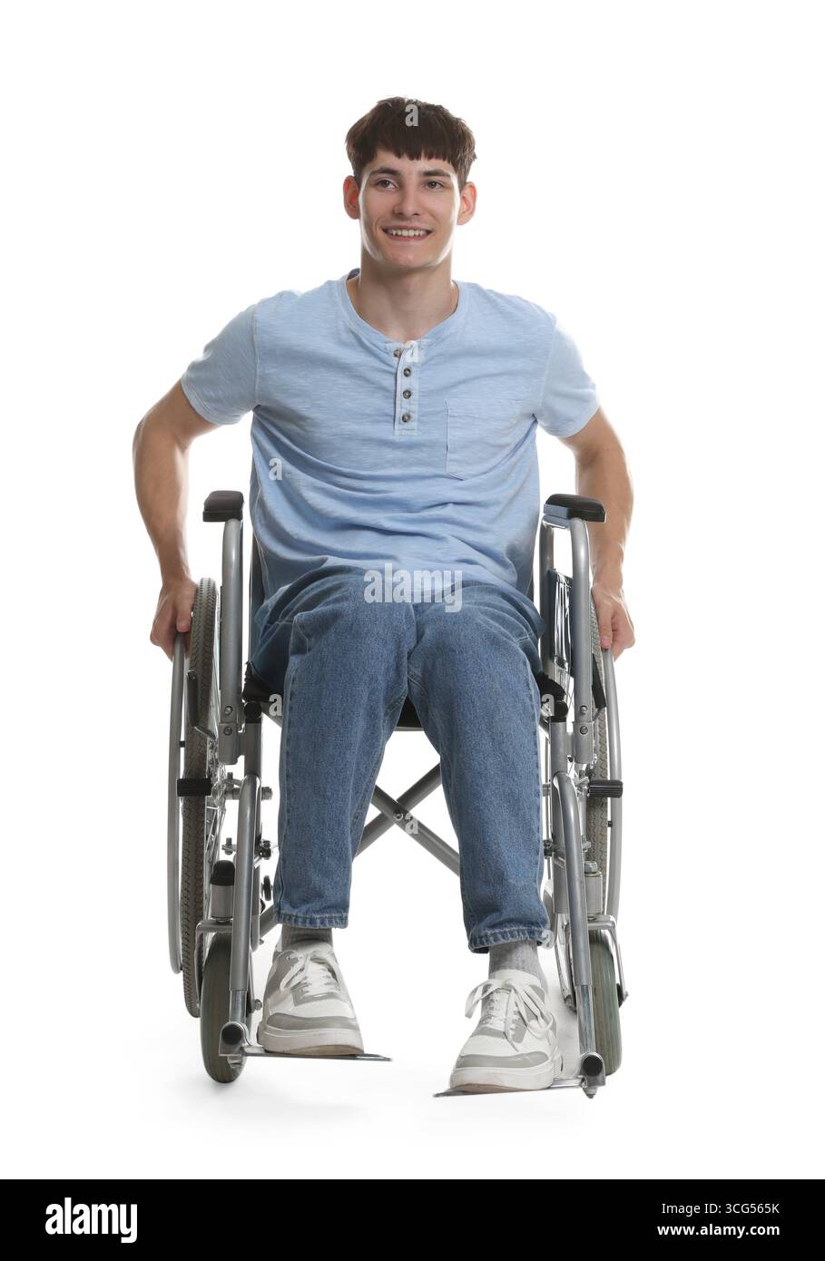 Happy disabled young man in Cut Out Stock Images & Pictures - Alamy