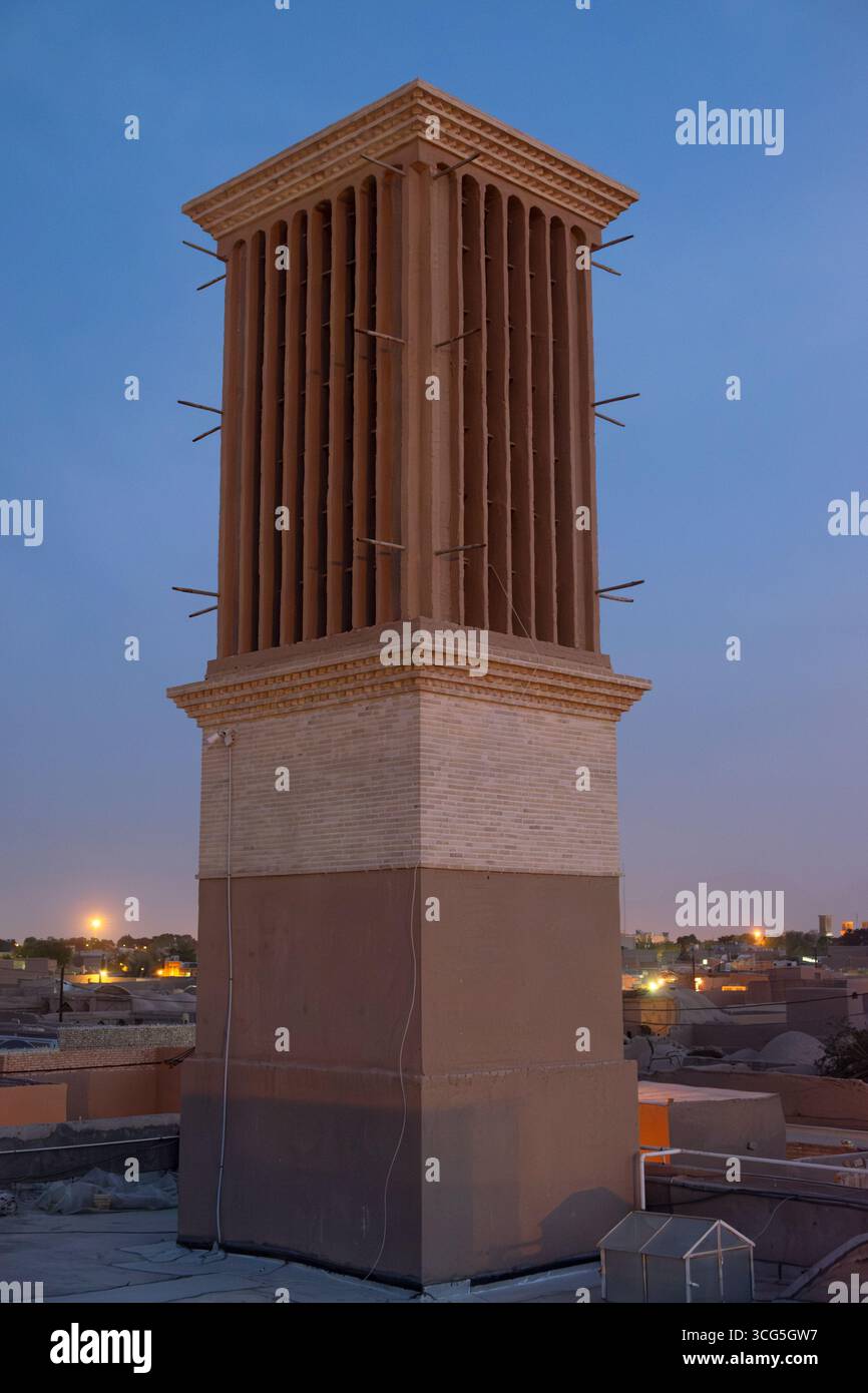 Traditional wind tower in Yazd, Iran, capturing the essence of ancient ...