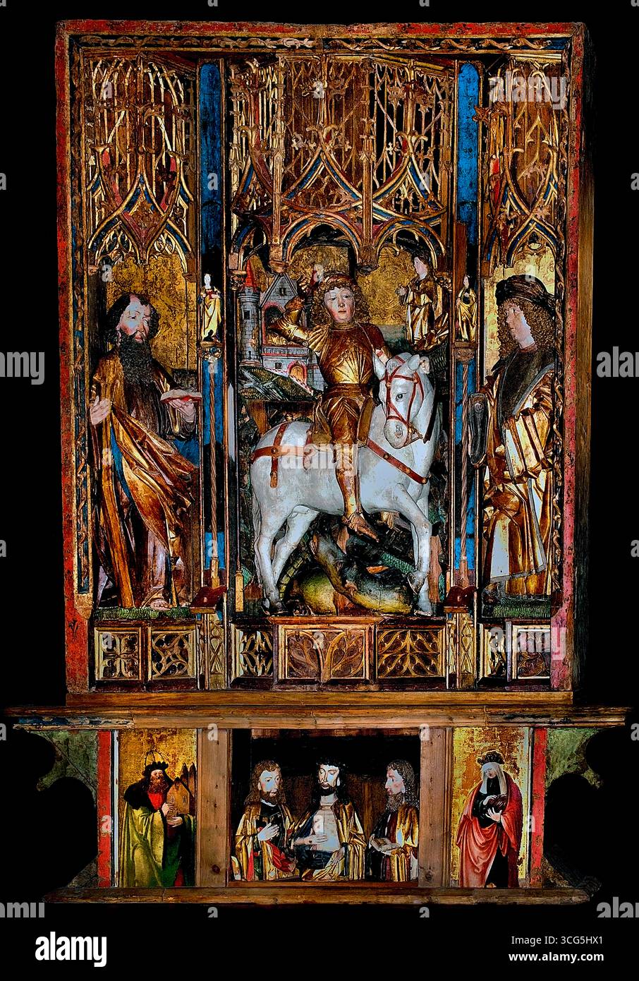 Altarpiece of st george 1480 1490 bruneck hi-res stock photography and ...