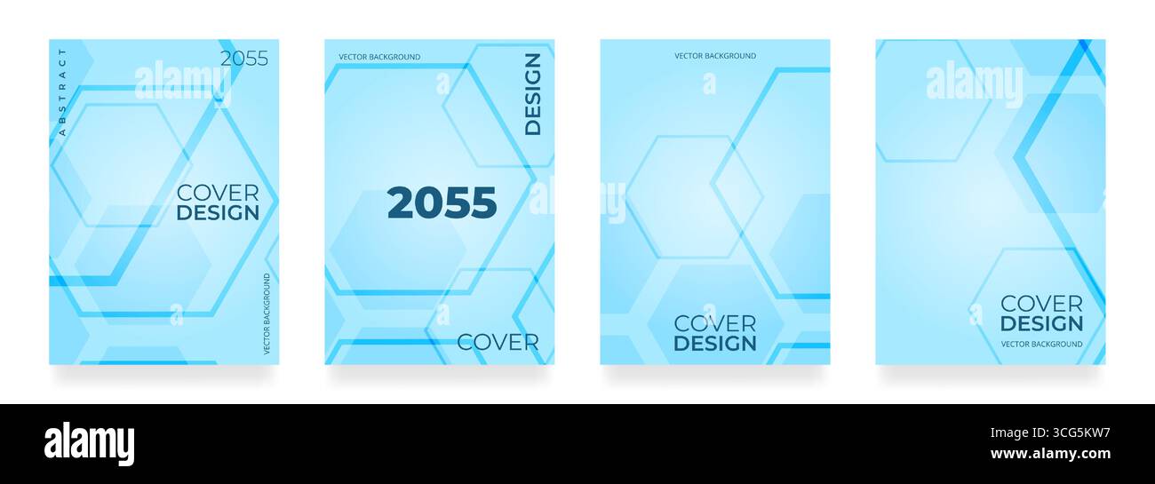 Blue abstract hexagonal line poster background. Cover design template ...