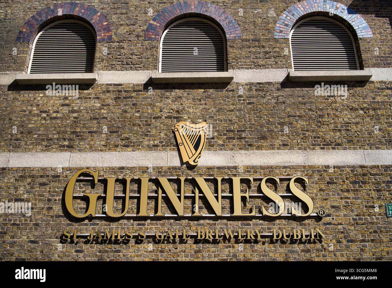 Facade of the Guinness Brewery in Dublin, Ireland, featuring the iconic ...