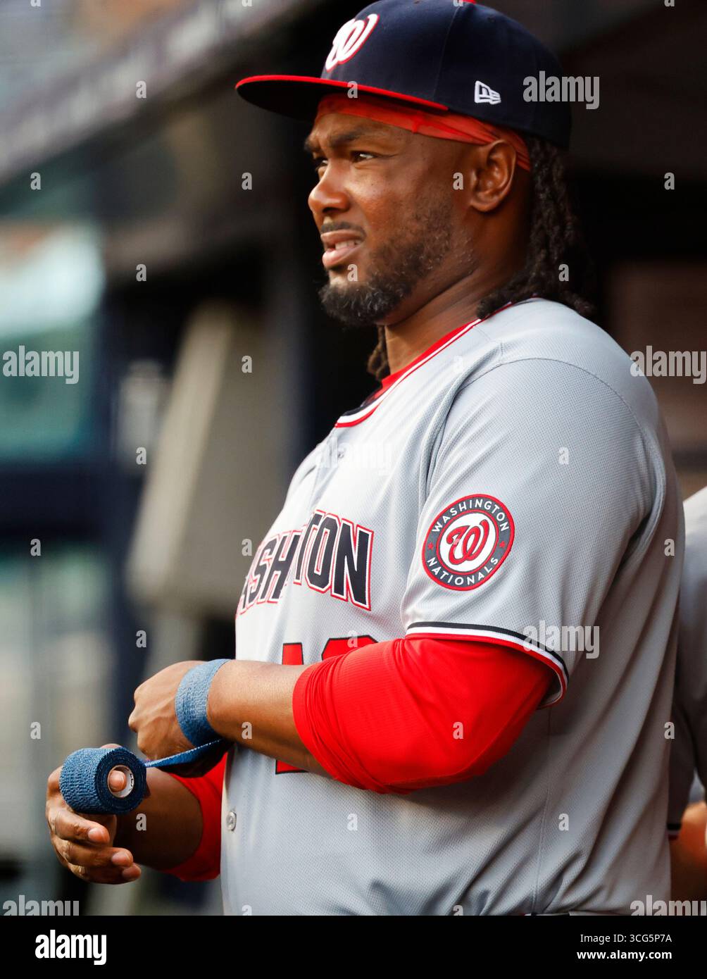 during the first inning of a baseball game, Monday, August 25, 2025, in ...