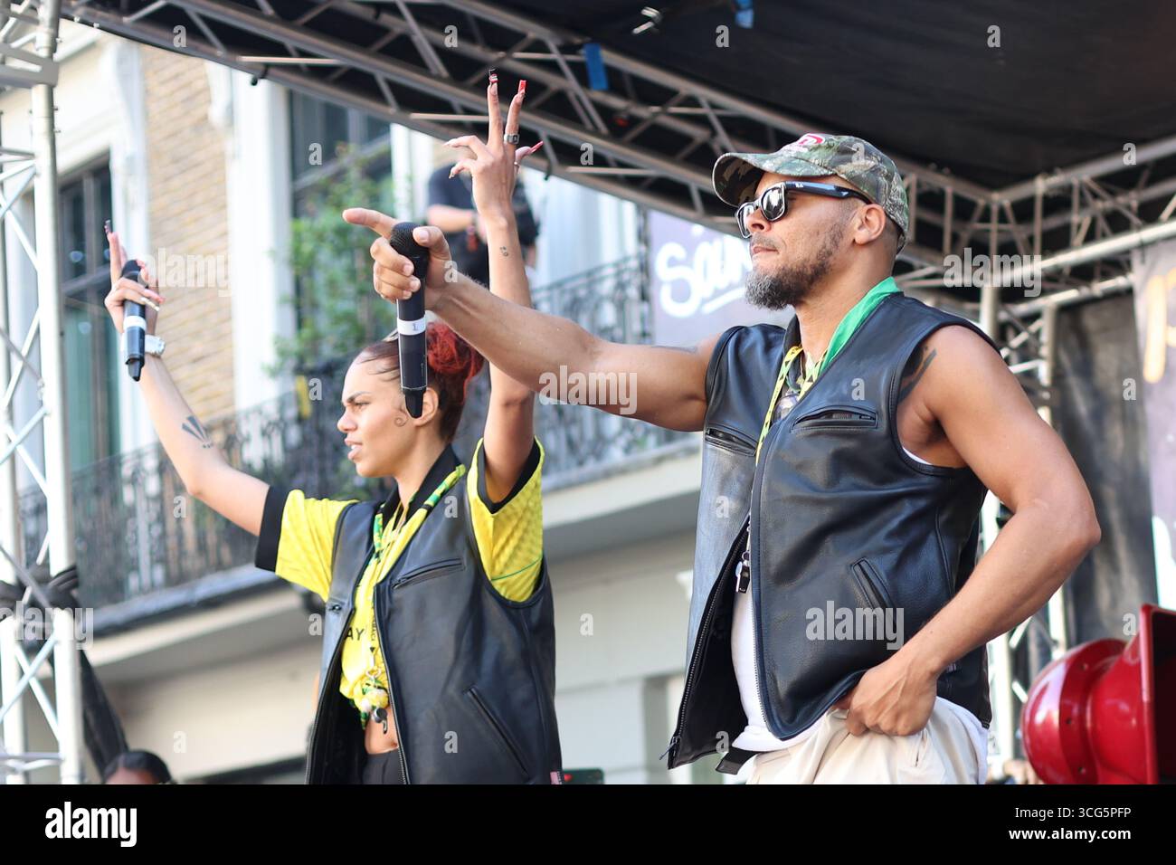 Major Lazer members, Walshy Fire and America Foster perform during the ...