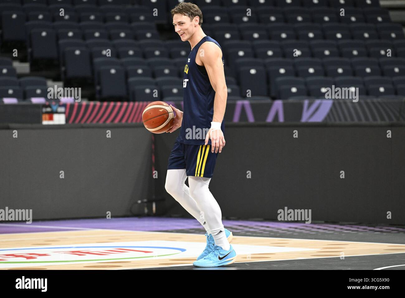 Swedish NBA player Pelle Larsson during practise of Team Sweden ahead ...