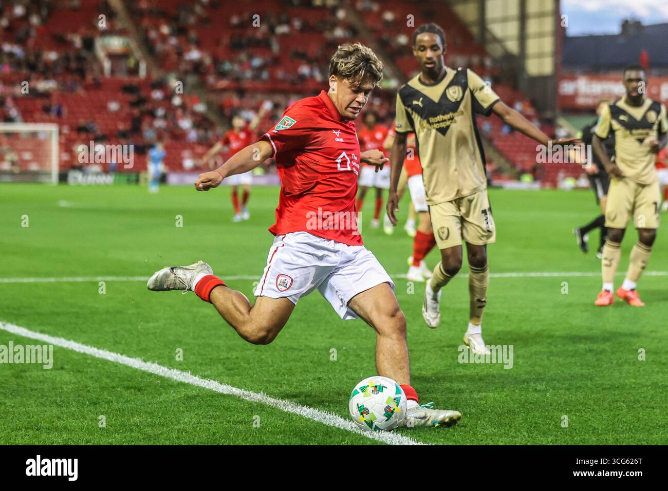 Caylan Vickers of Barnsley in action during the Carabao Cup match ...