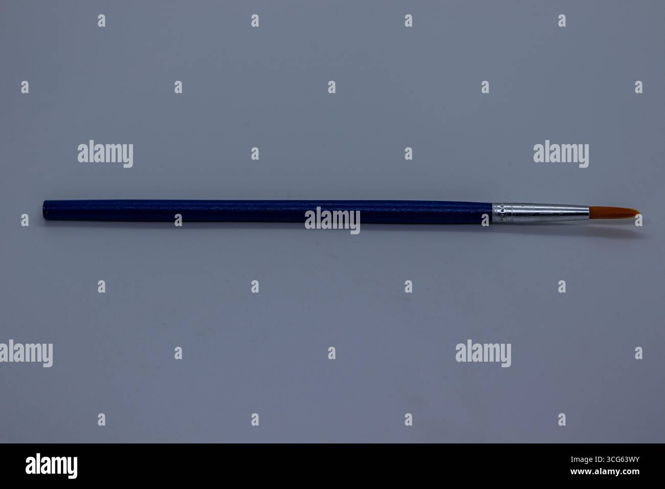 Bright Blue Wooden Paintbrush with Soft Bristles on White Background ...
