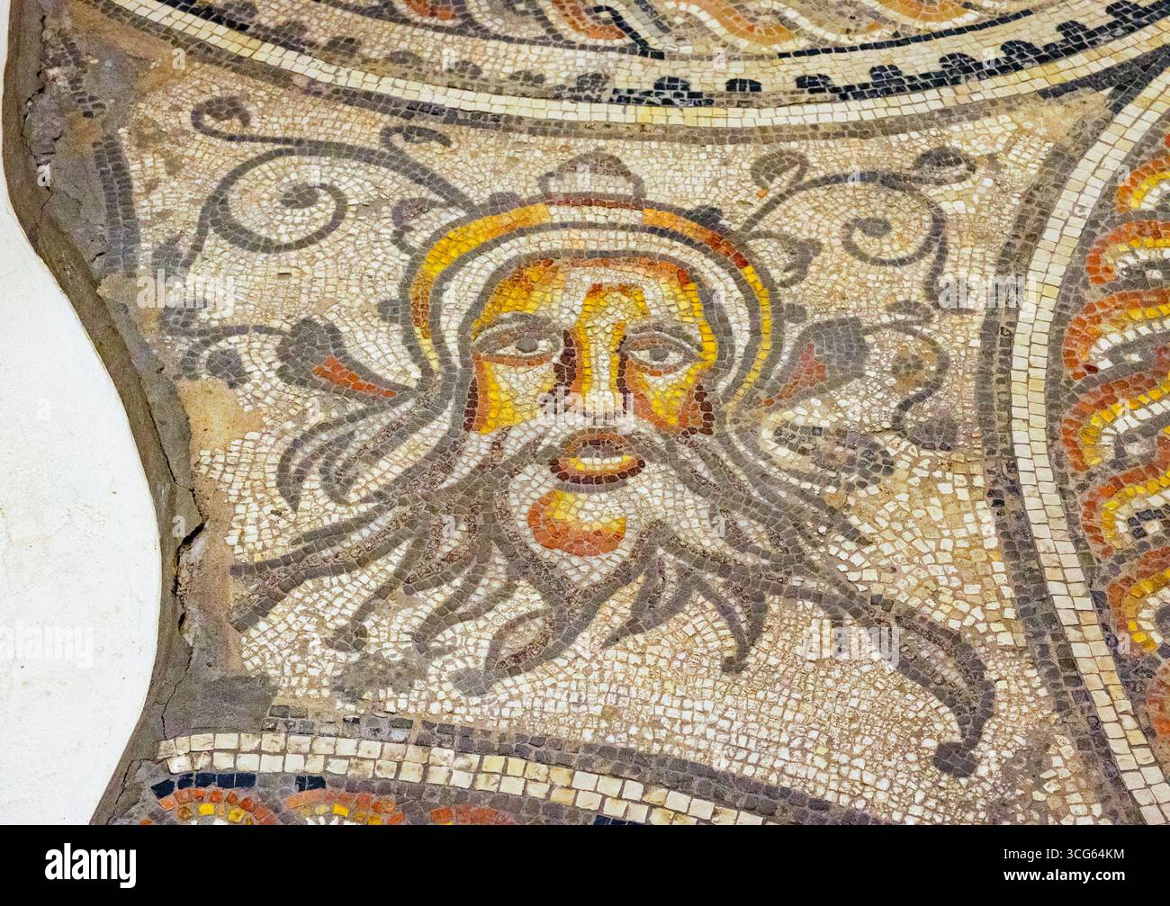Cirencester, Cotswolds, England, U.K. Corinium Museum, Head of Oceanus ...