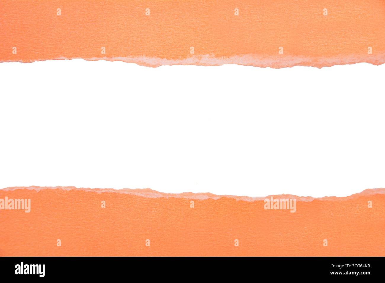 Orange paper torn in the middle into a strip Stock Photo - Alamy