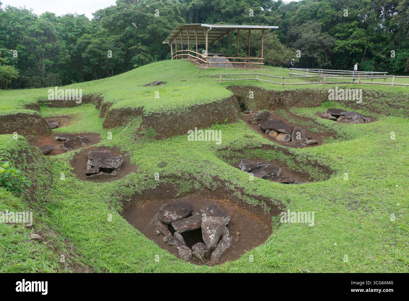 Cluster of open tombs in the San Agustín Archaeological Park. San ...