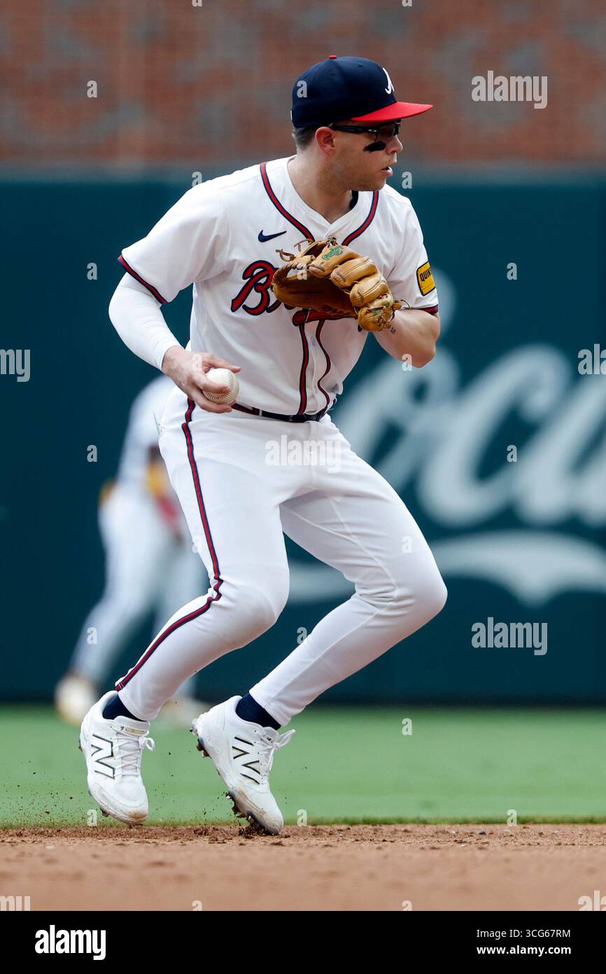 Atlanta Braves shortstop Nick Allen fields a ground ball hit by New ...