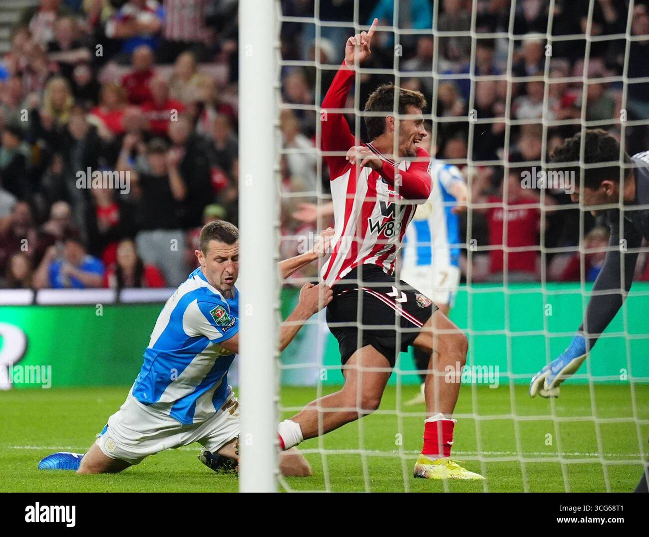 Sunderland's Marc Guiu celebrates after scoring his side's first goal ...
