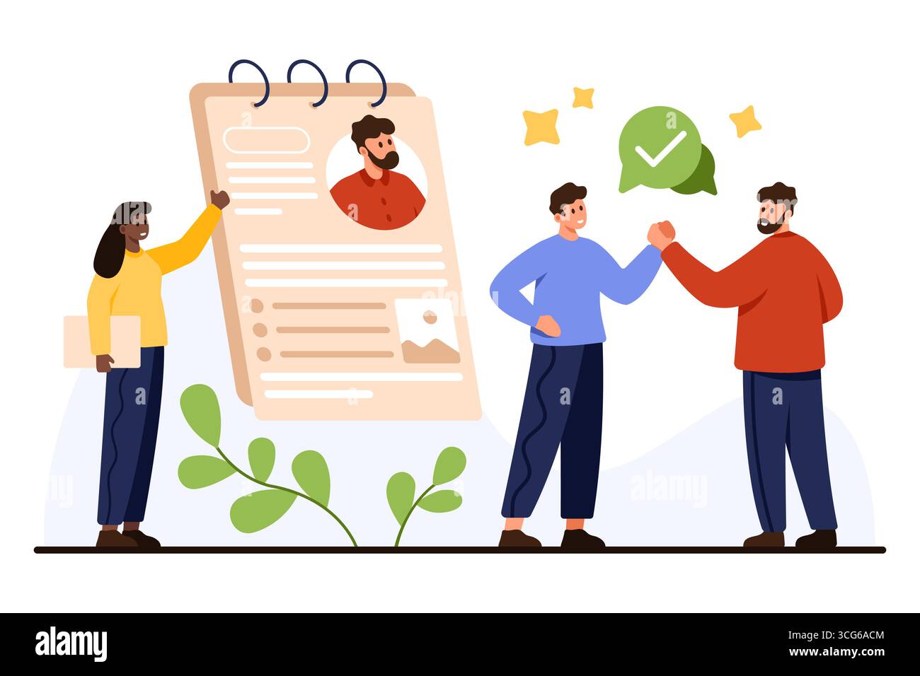 Human resources professionals reviewing candidate CV, successful ...