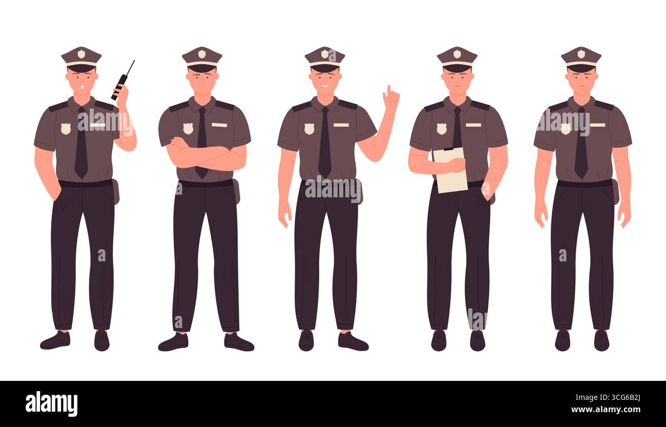 Police officers pose in uniform Stock Vector Images - Alamy