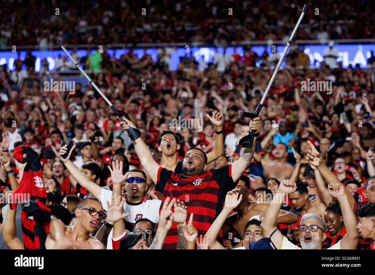 Rio de Janeiro, Brazil - August 23: Flamengo supporters celebrate their ...