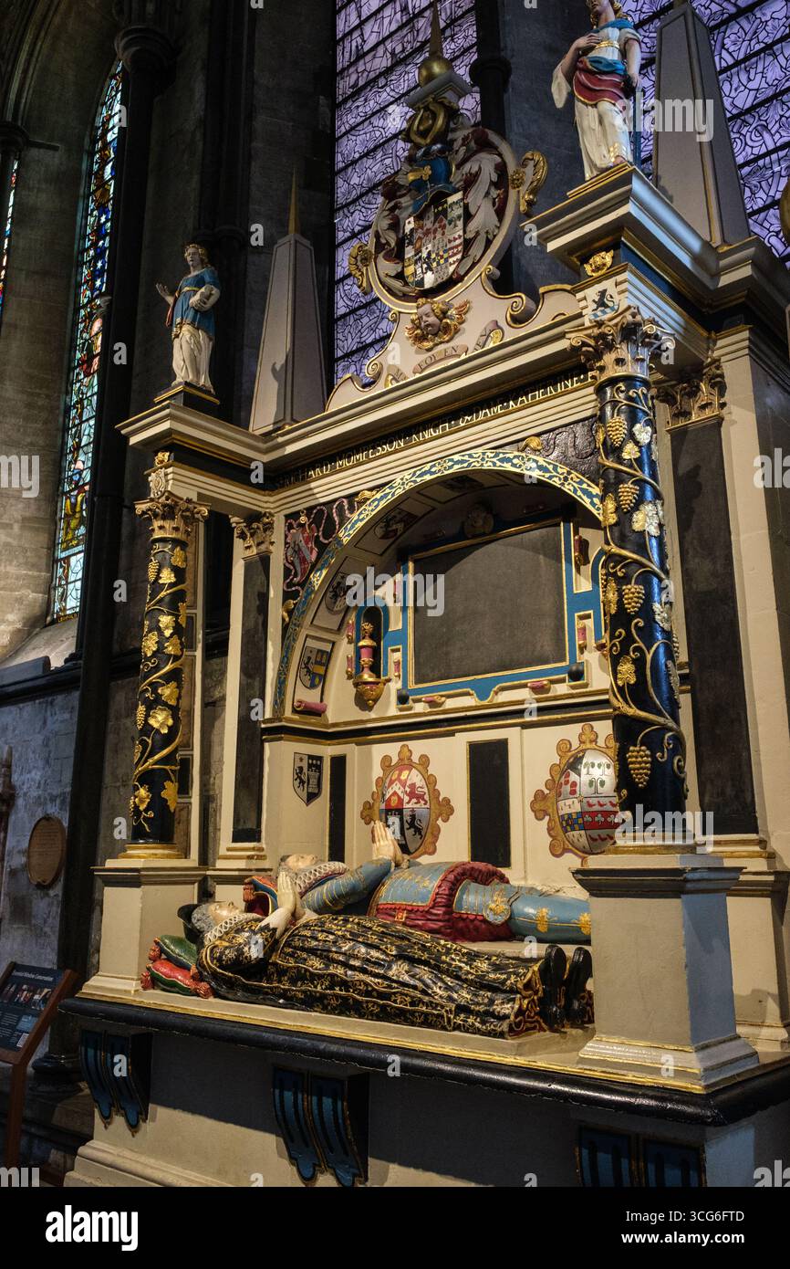 Salisbury, England, U.K. Tomb of Sir Richard Mompesson (died 1627) and ...