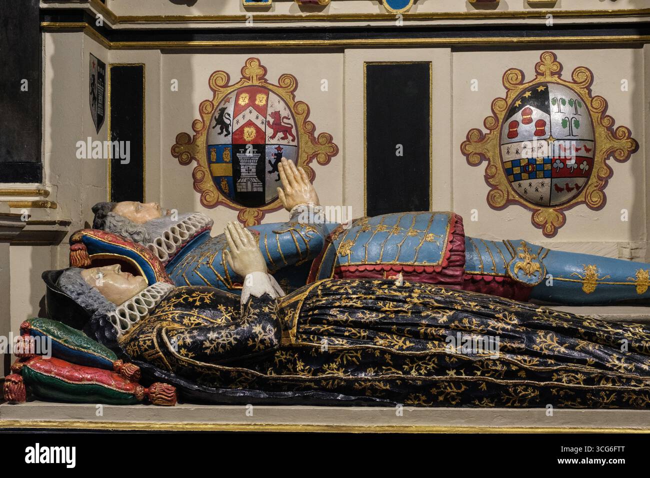 Salisbury, England, U.K. Tomb of Sir Richard Mompesson (died 1627) and ...