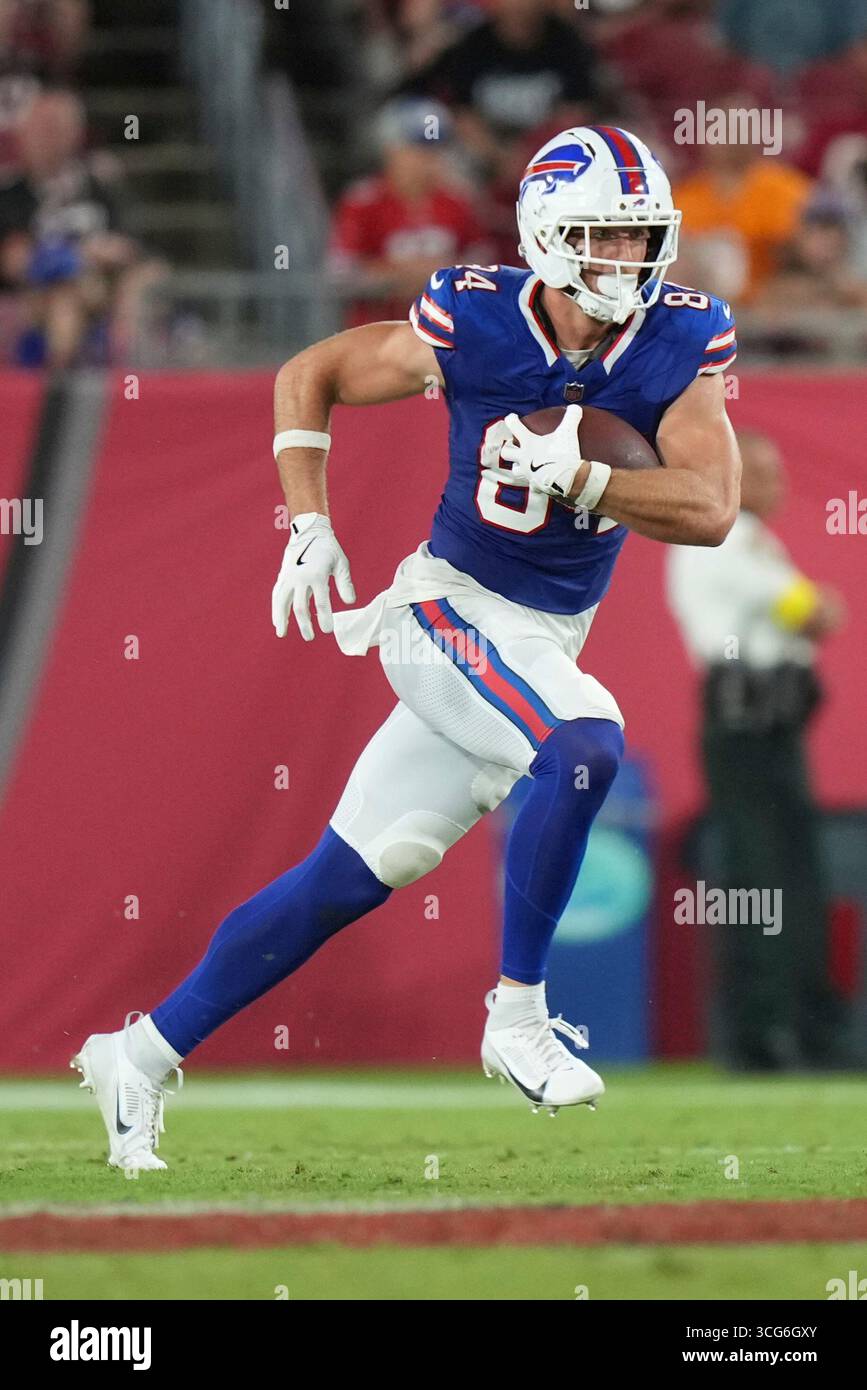 Buffalo Bills tight end Zach Davidson (84) runs after a catch during a ...