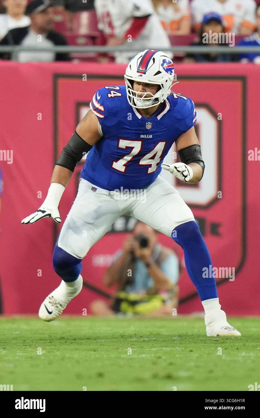 Buffalo Bills offensive tackle Ryan Van Demark (74) protects the pocket ...