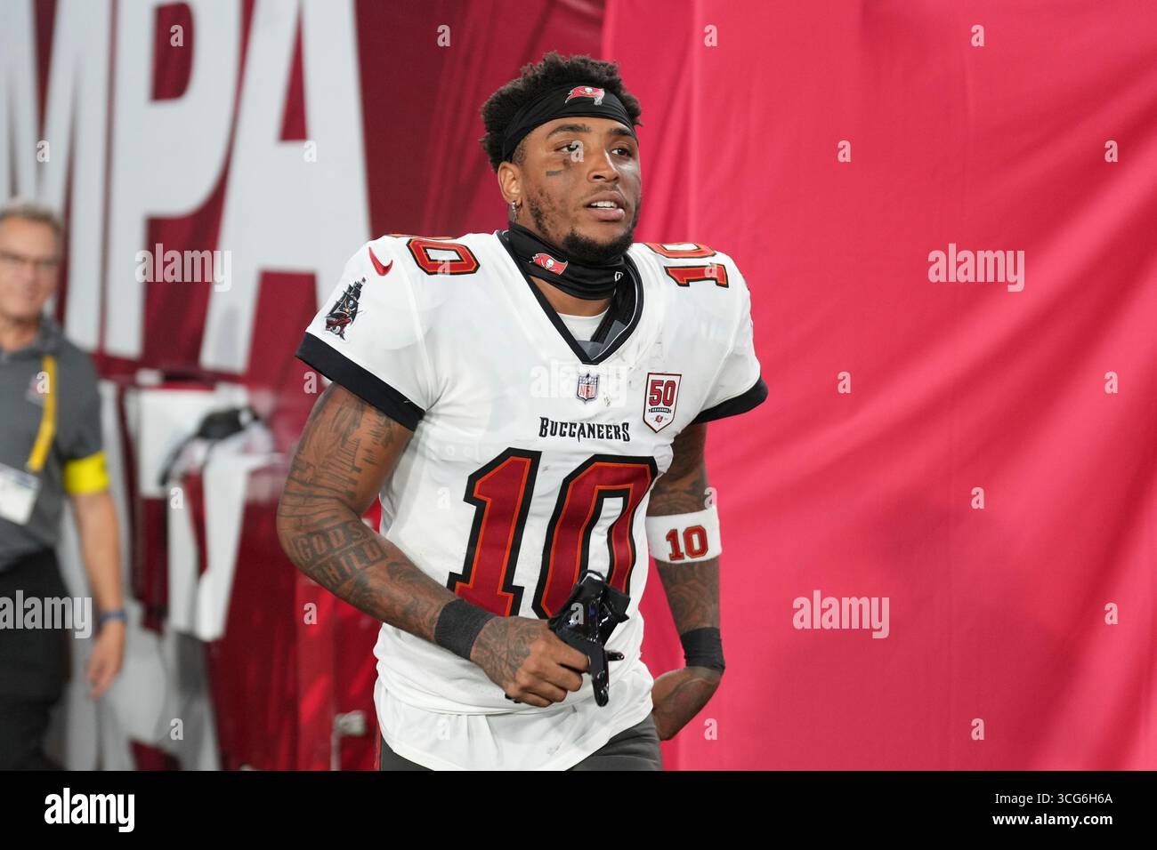 Tampa Bay Buccaneers wide receiver Trey Palmer (10) takes the field ...