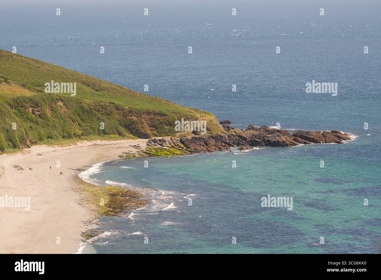 Cornwall, England, U.K. View from South West Coast Path between Dodman ...