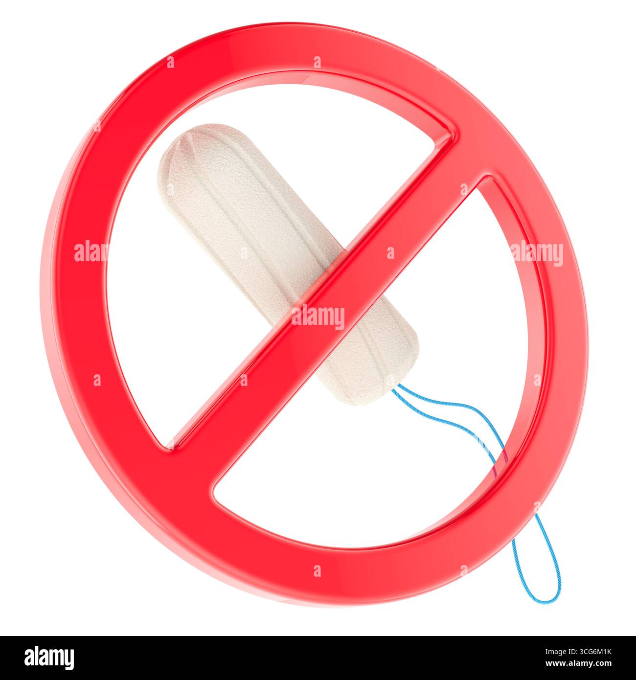 No tampon, prohibition sign. 3D rendering isolated on white background ...