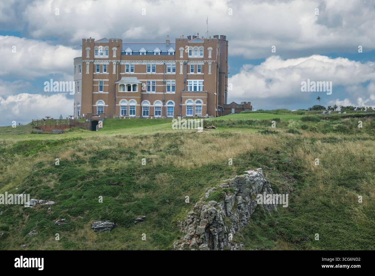 Tintagel, Cornwall, England, U.K. Camelot Castle Hotel from Tintagel ...
