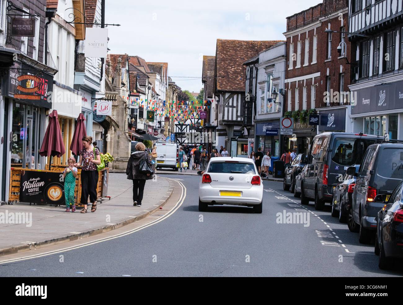 Salisbury, England, U.K. Silver Street, Looking toward Butcher Row ...