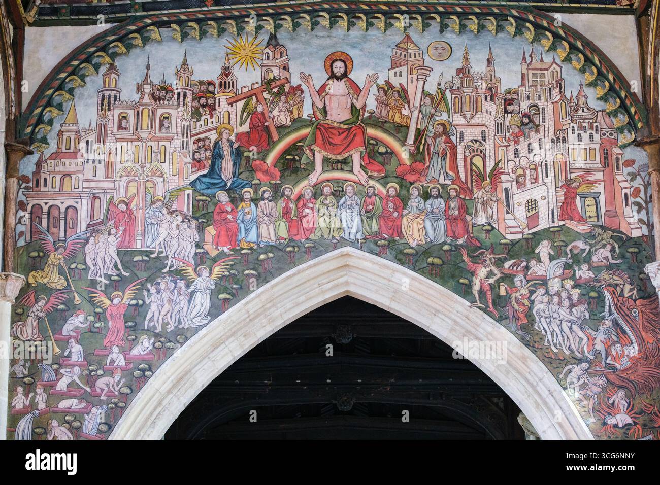 Salisbury, England, U.K. St. Thomas Becket Church, Doom Painting, 15th ...