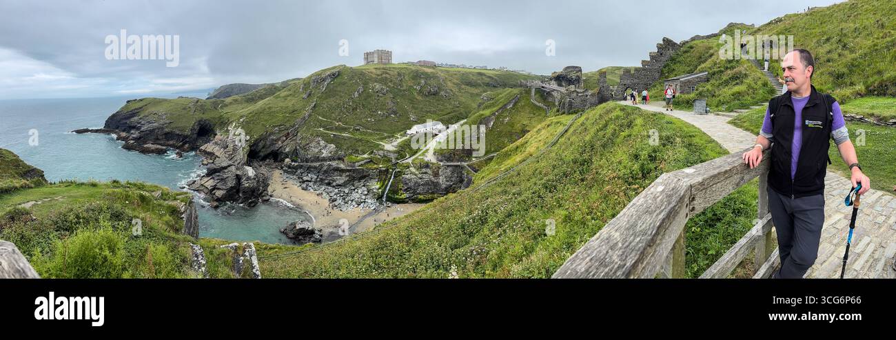 Tintagel, Cornwall, England, U.K. View of Coastline from Ruins of ...