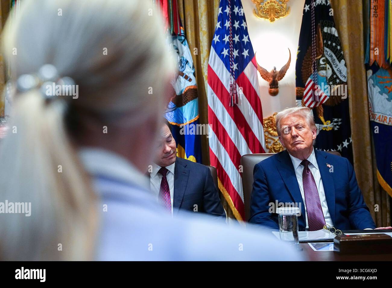 United States President Donald J Trump chairs a Cabinet meeting in the ...
