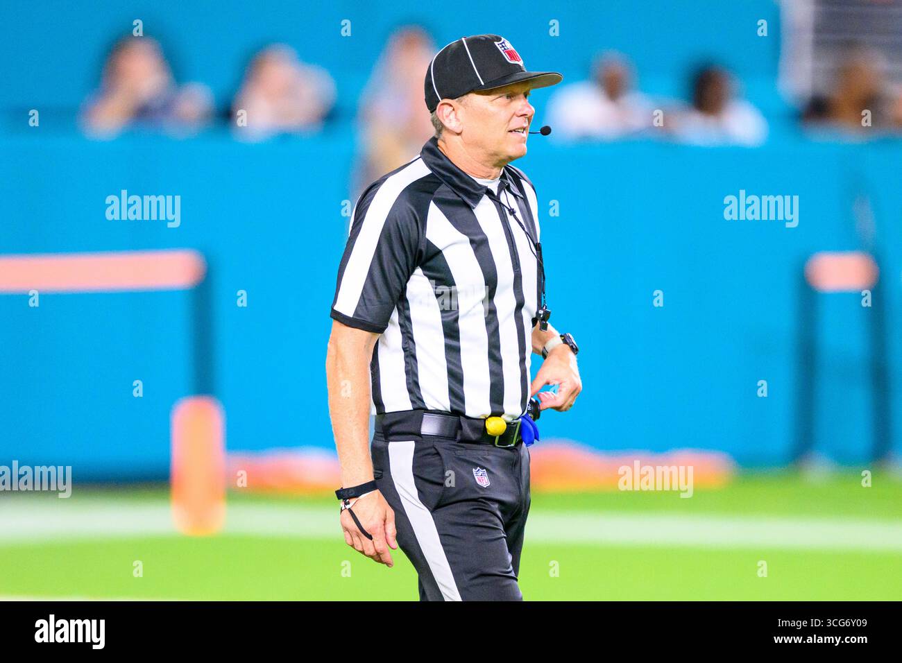 NFL side judge Jim Quirk stands on the field during an NFL preseason ...