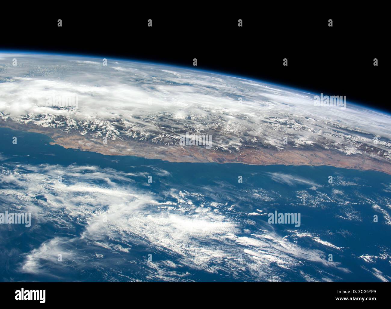 The coast of Peru in South America and the backbone of the Andes is ...