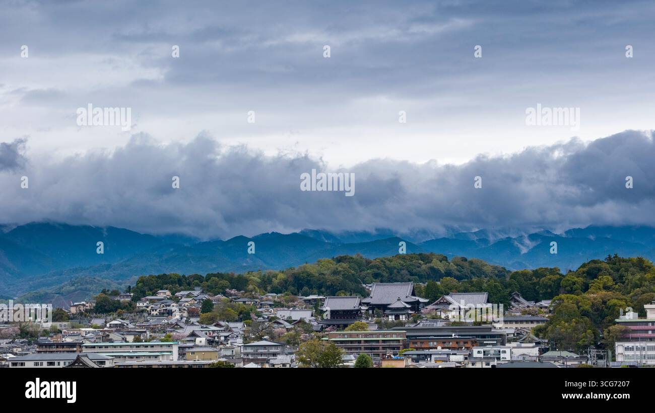 Konkai Kōmyō-ji Temple on hilltop from Higashiyama Ward, Kyoto, Kansai ...
