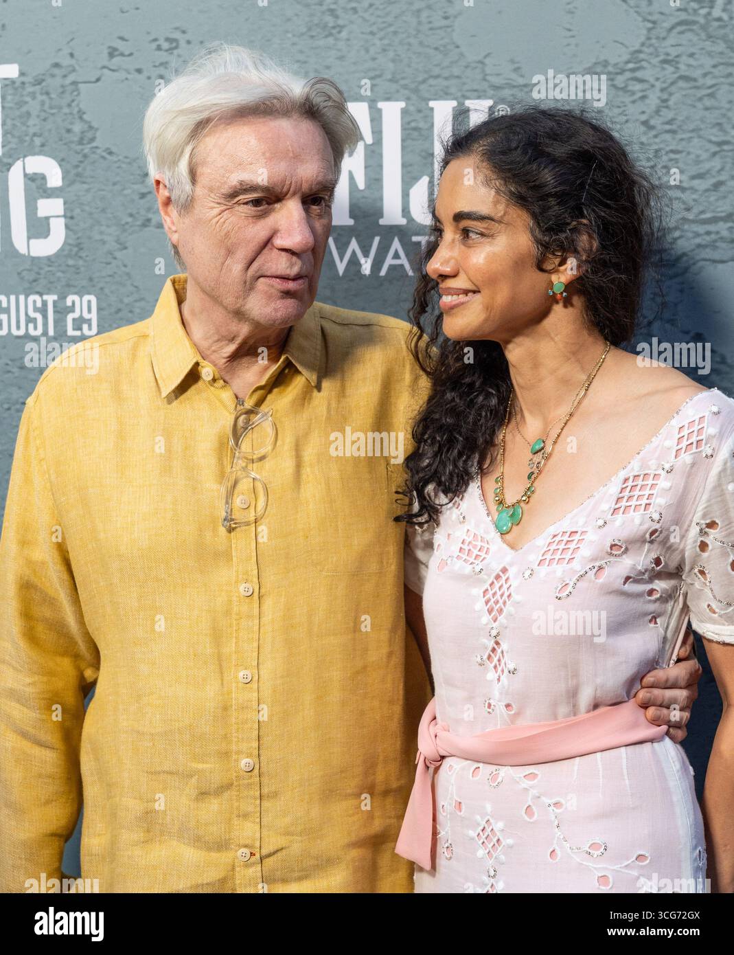 David Byrne and Mala Gaonkar attend premiere of Columbia Pictures ...