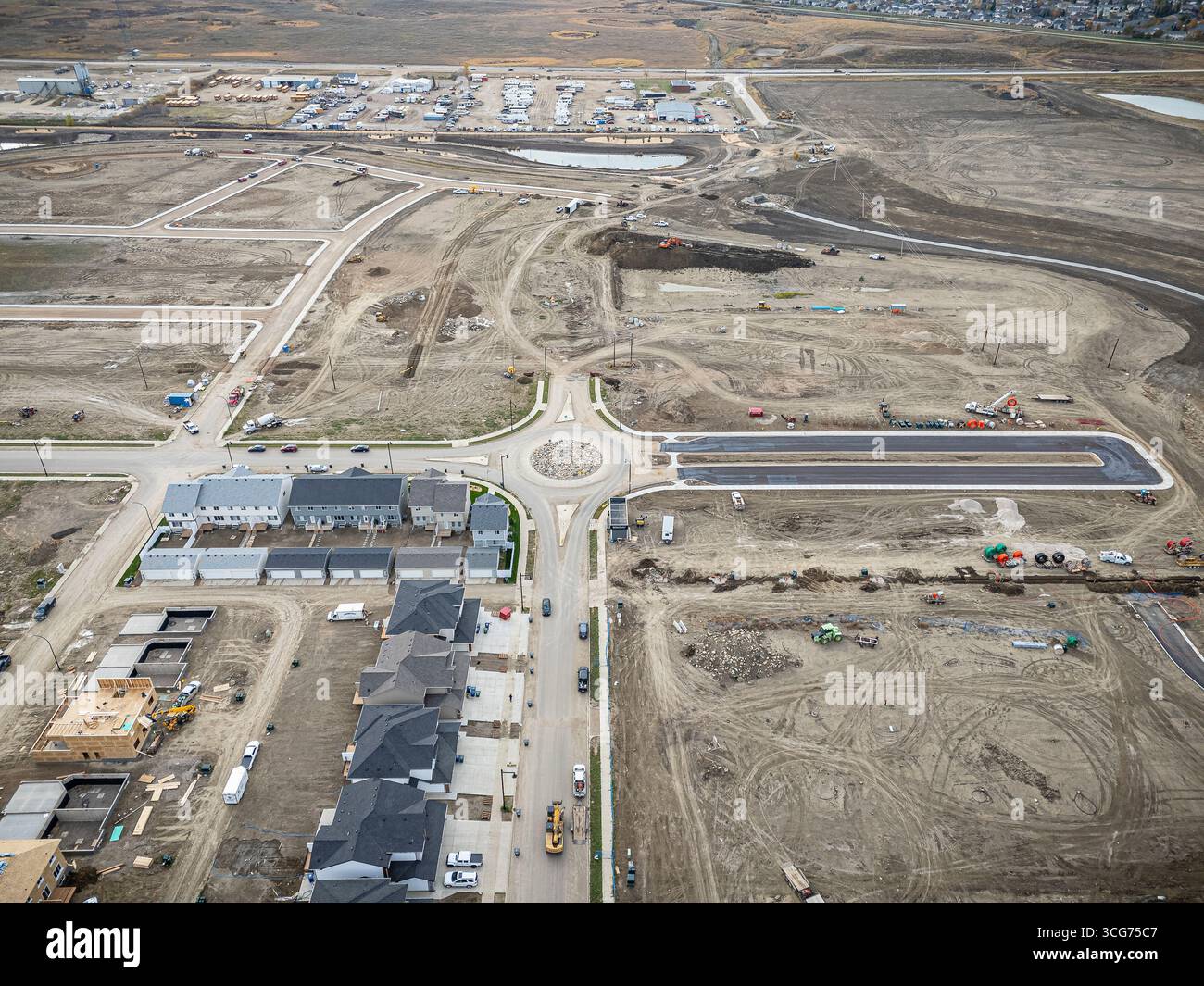 A high-resolution aerial drone photograph showcasing the suburban ...
