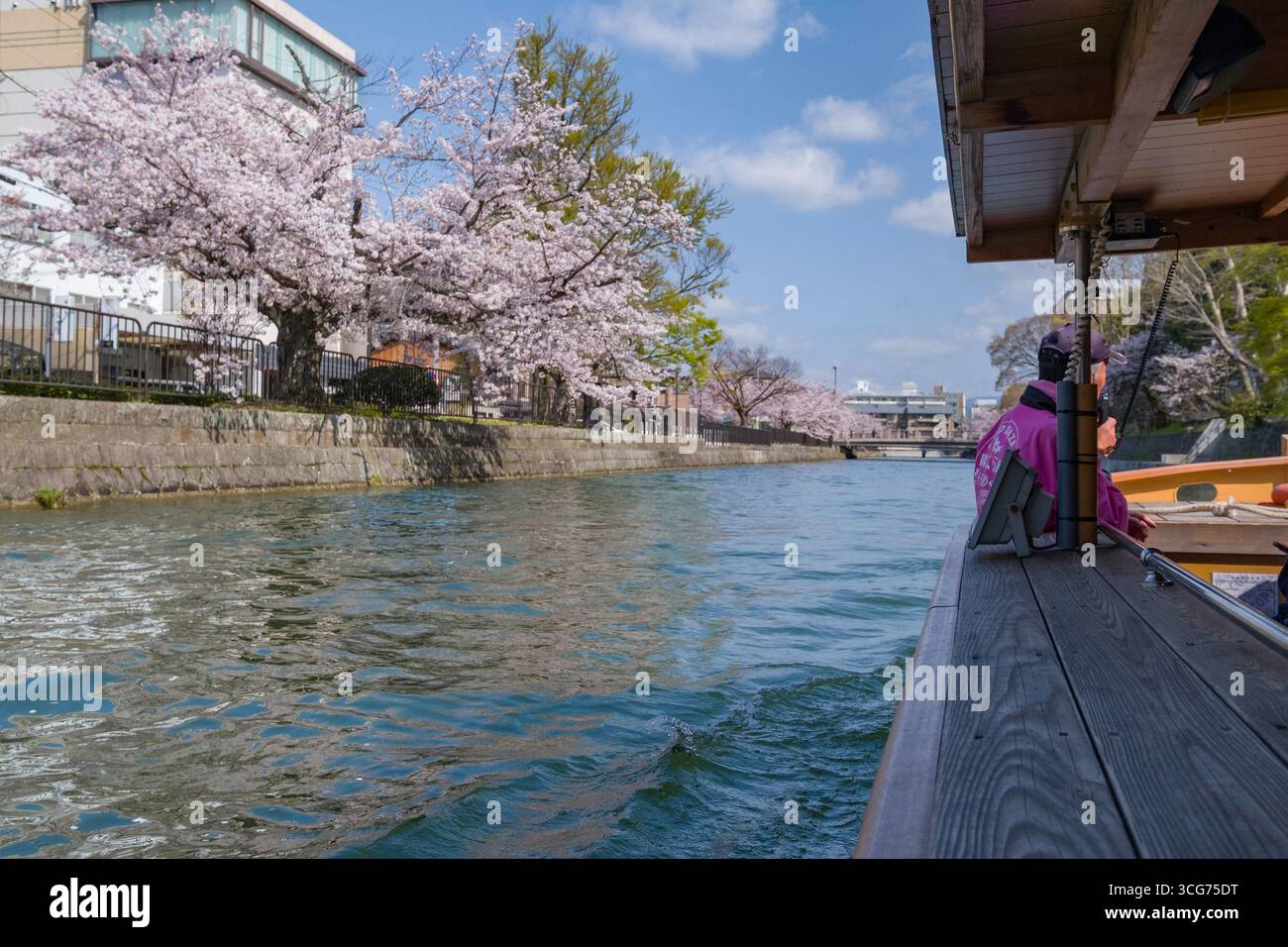 Japanese male tour guide speaking into microphone during an Okazaki ...