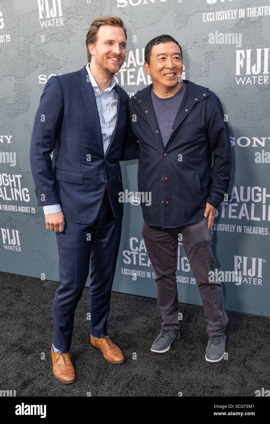 Zach Graumann and Andrew Yang attend premiere of Columbia Pictures ...