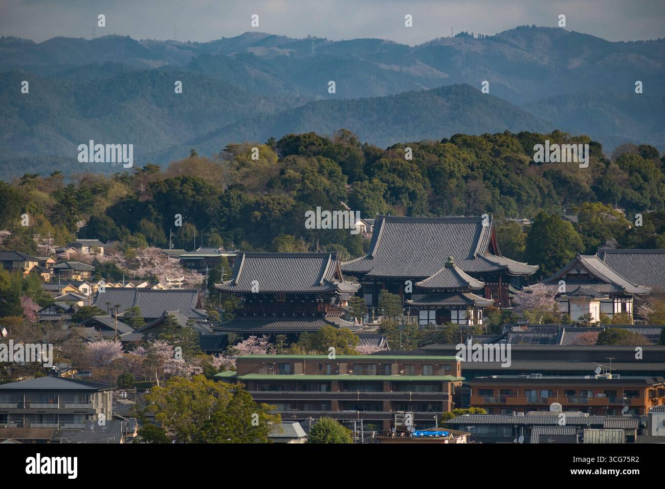 Konkai Kōmyō-ji Temple rooftops seen from the Westin Miyako Kyoto hotel ...