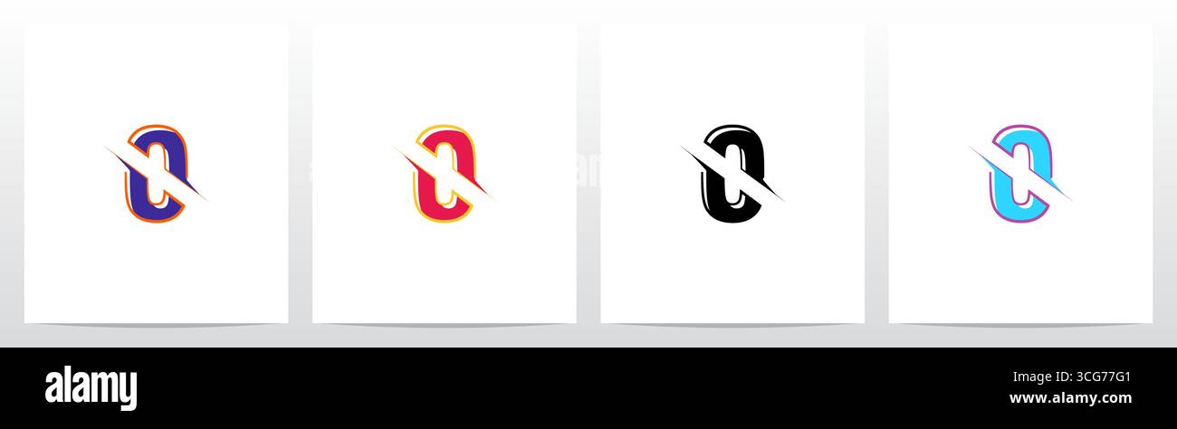 Alphabet Cut Slashed Letter Logo Design O Stock Vector Image & Art - Alamy