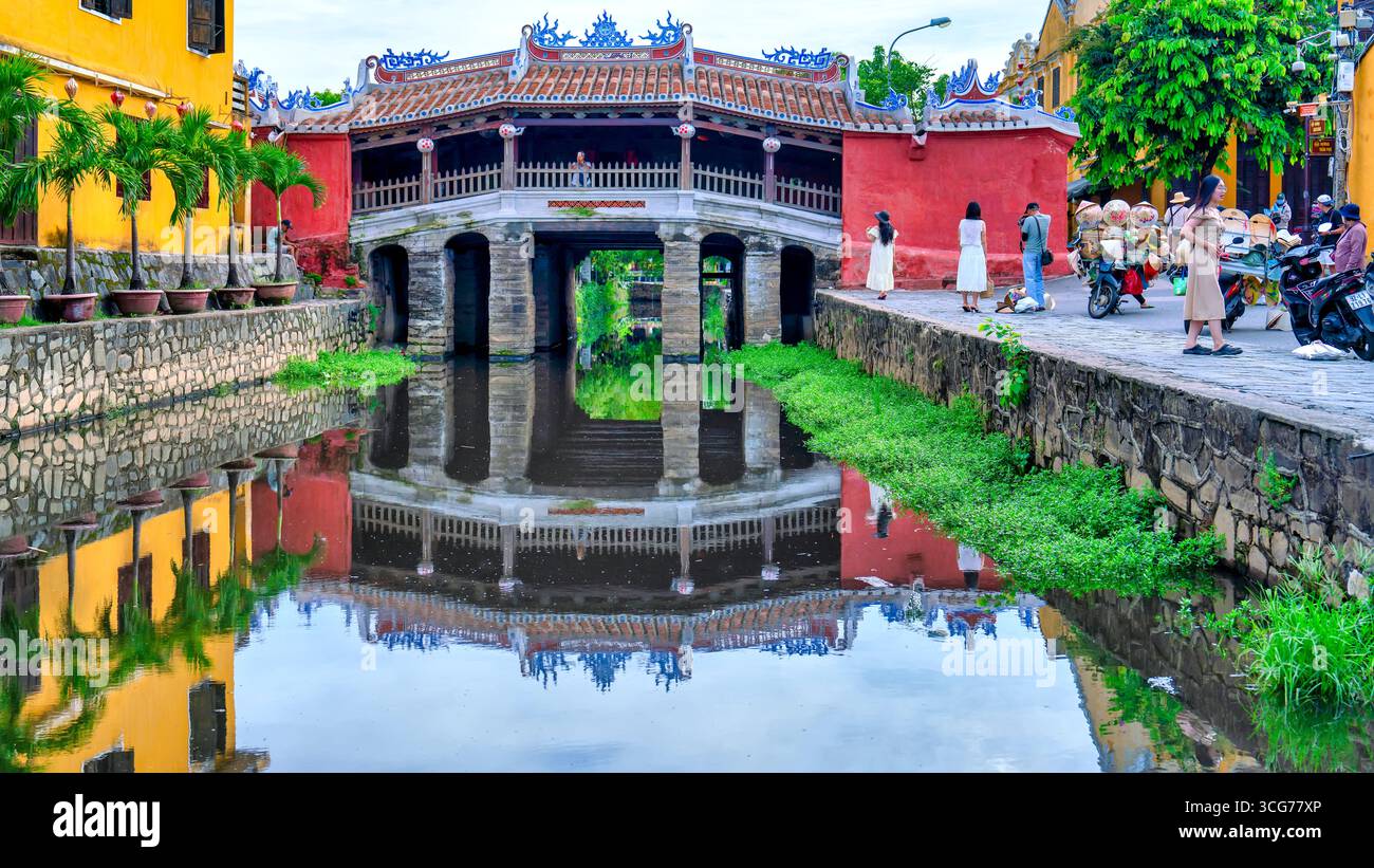 In the heart of Hoi An old town, the Japanese covered bridge is the emblem of Hoi An, and is the ...