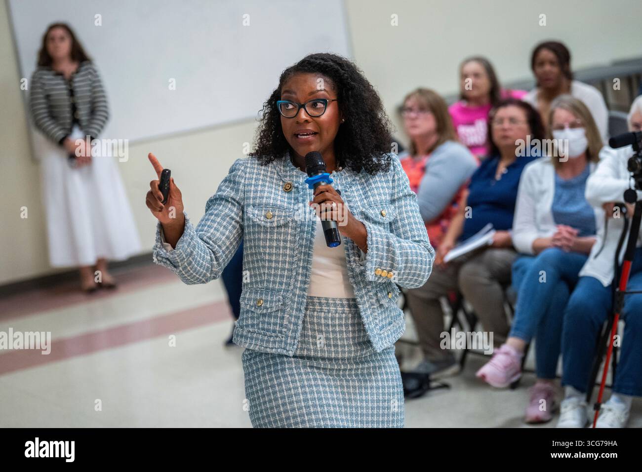 UNITED STATES - AUGUST 26: Rep. Emilia Sykes, D-Ohio, conducts a town ...