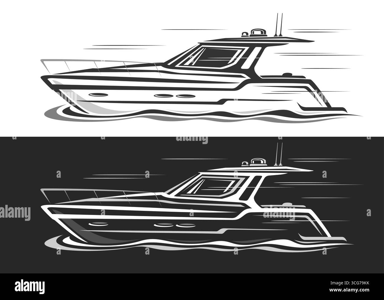 Cruiser power boat Stock Vector Images - Alamy