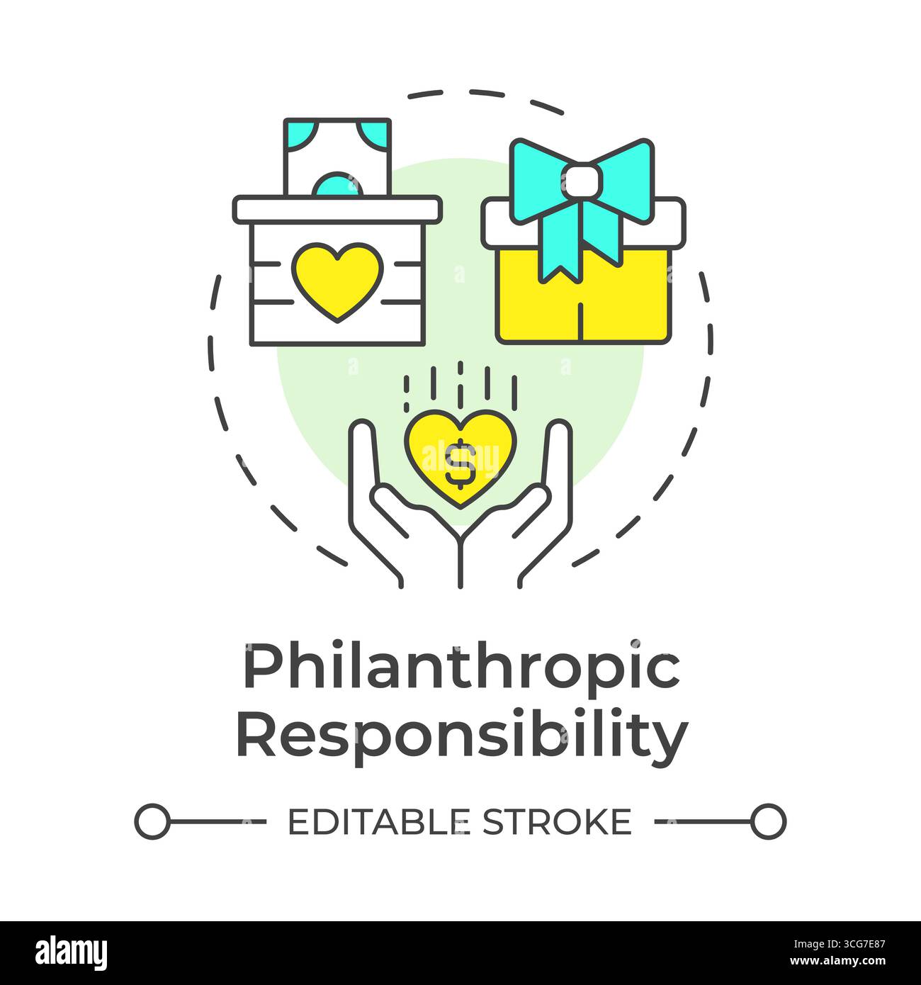 Philanthropic responsibility multi color concept icon Stock Vector ...