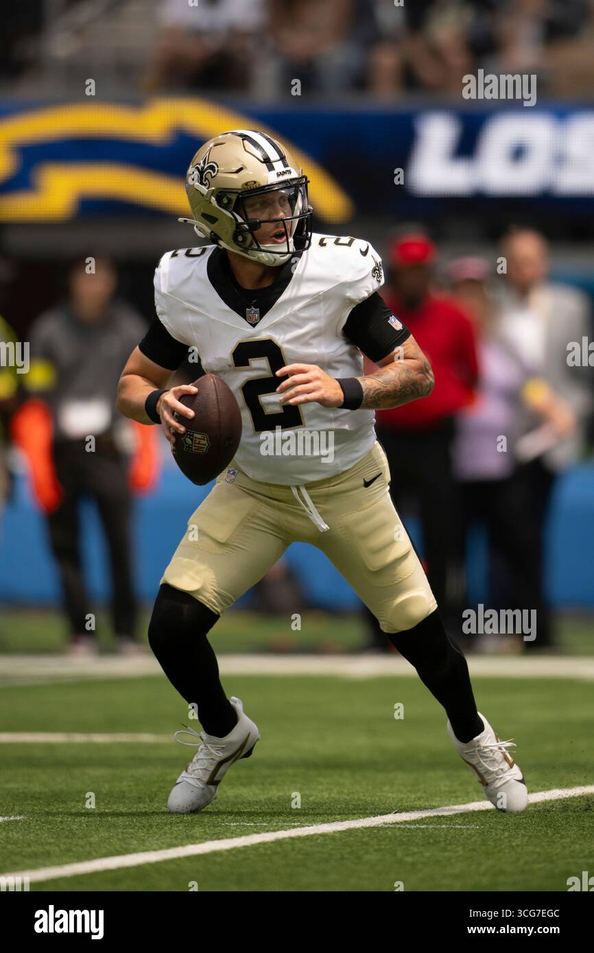 New Orleans Saints quarterback Spencer Rattler (2) runs with the ball ...