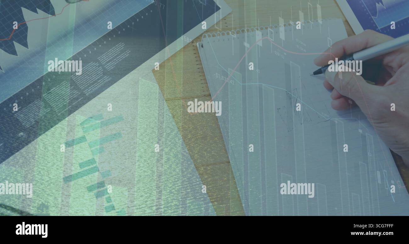 Annotating financial data on hi-res stock photography and images - Alamy